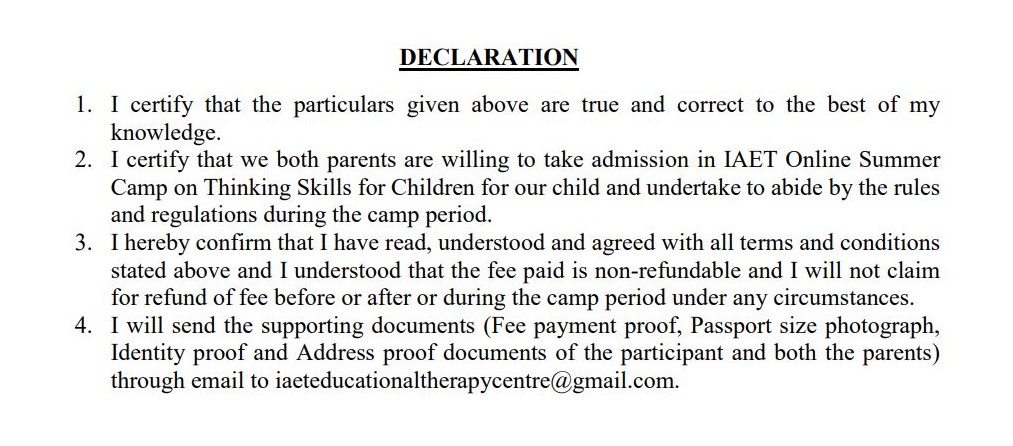 Summer Camp – Indian Association of Educational Therapists – IAET